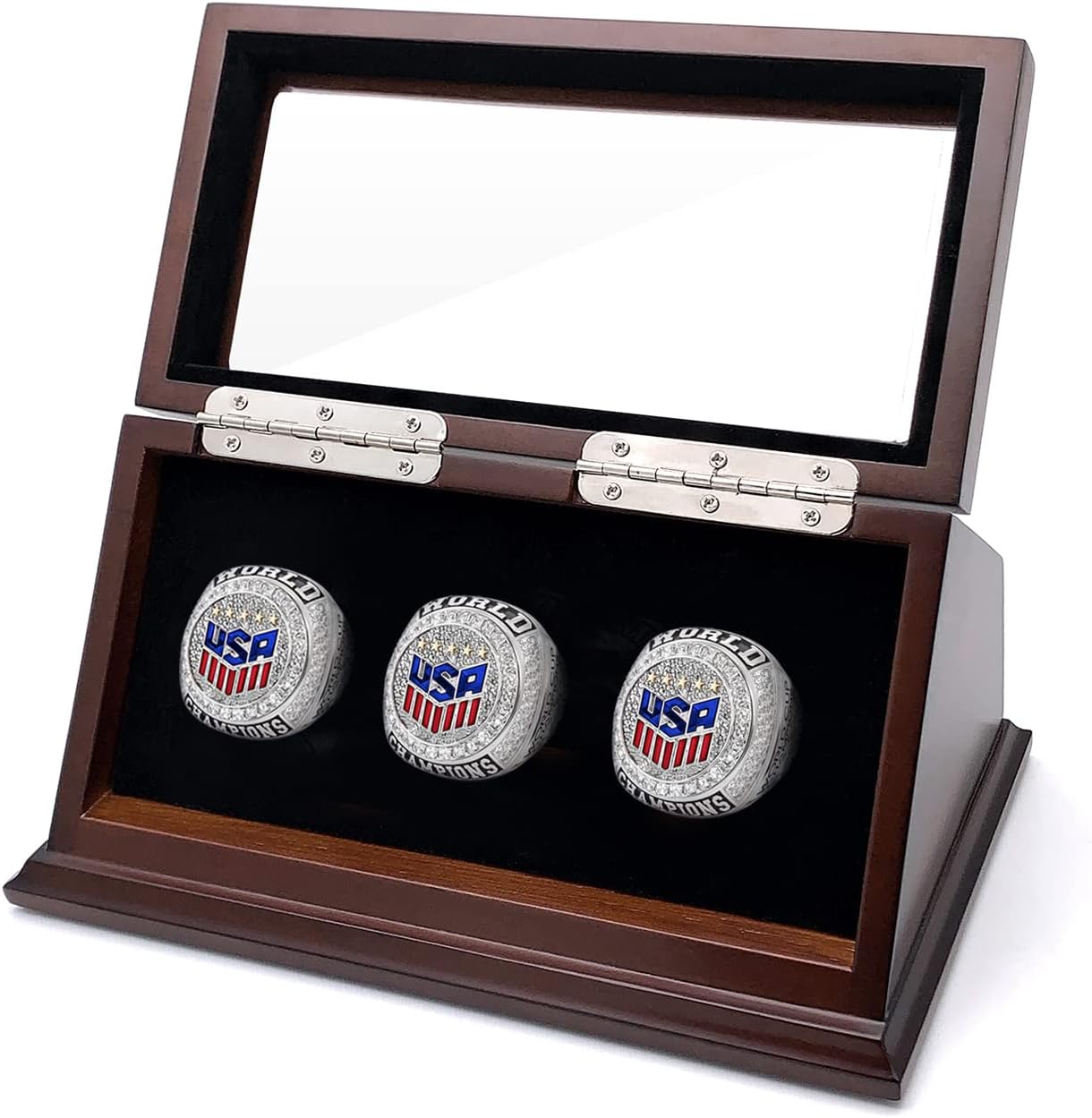 Amazon.com: Chez Monett Championship Ring Display Case Big Ring Storage ...