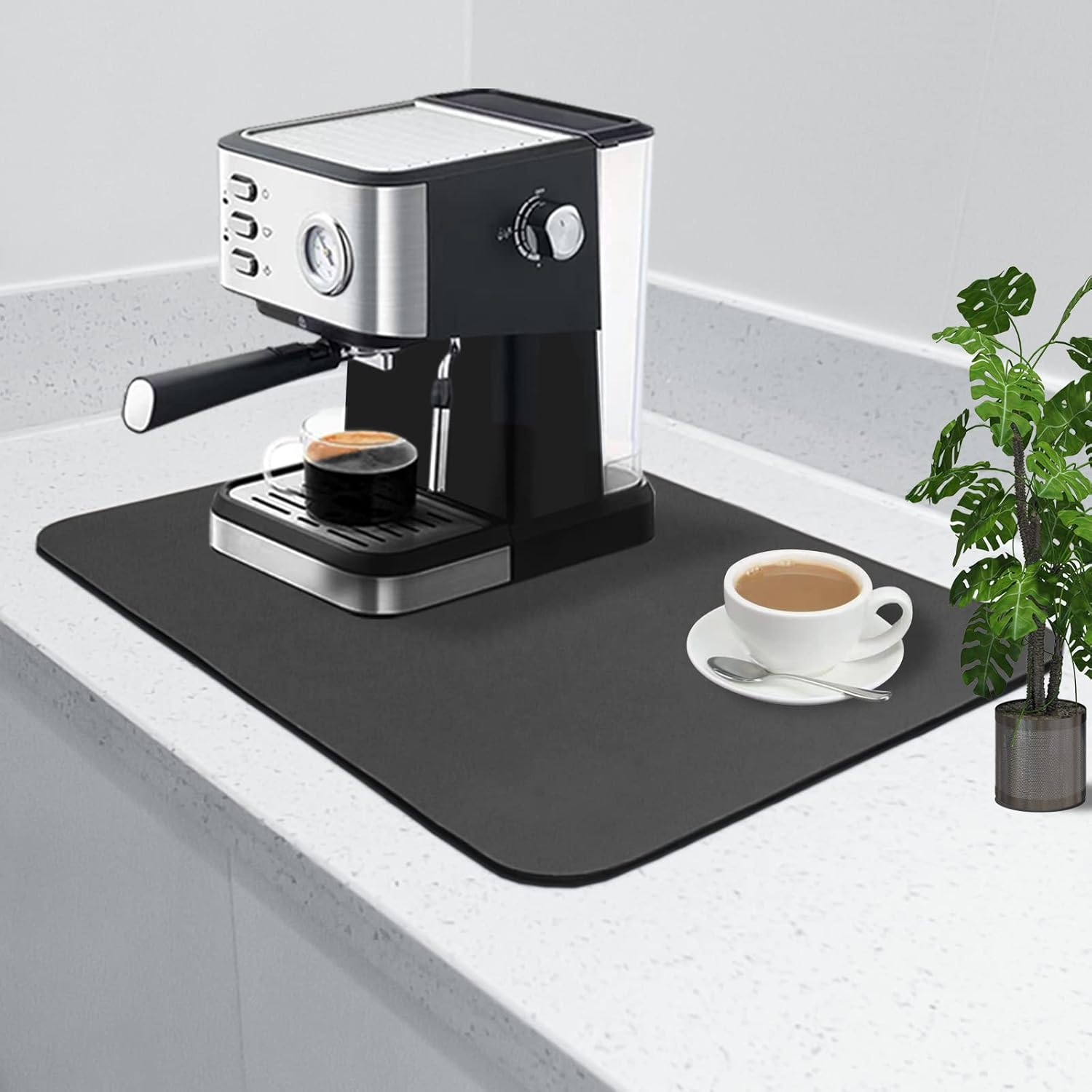 Amazon.com: MENTBERY Coffee Mat 24 x 16 Inch Absorbent Rubber Backed ...