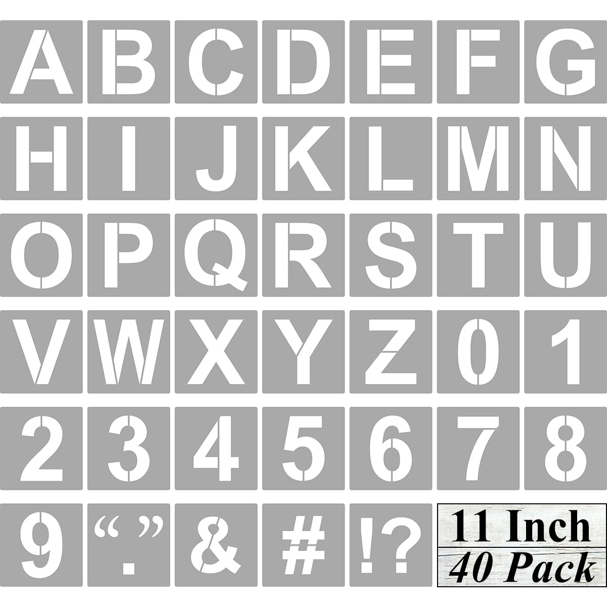 Alphabet Letter And Number Stencils 11 Inch 40 Pack