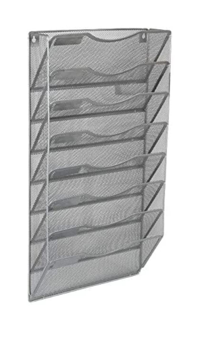 8 Sections Hanging Files Wall Mounted Metal Mesh Document File ...