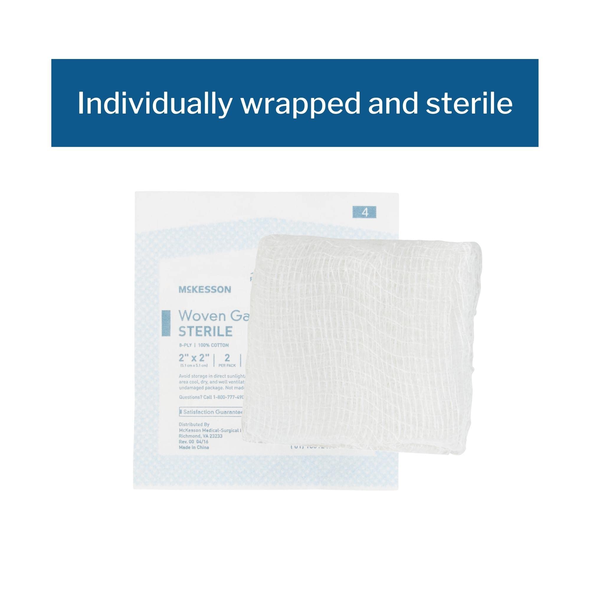 Snapklik.com : 8-Ply Sterile Gauze Sponges, 2" X 2", 2 Counts Per Pack ...