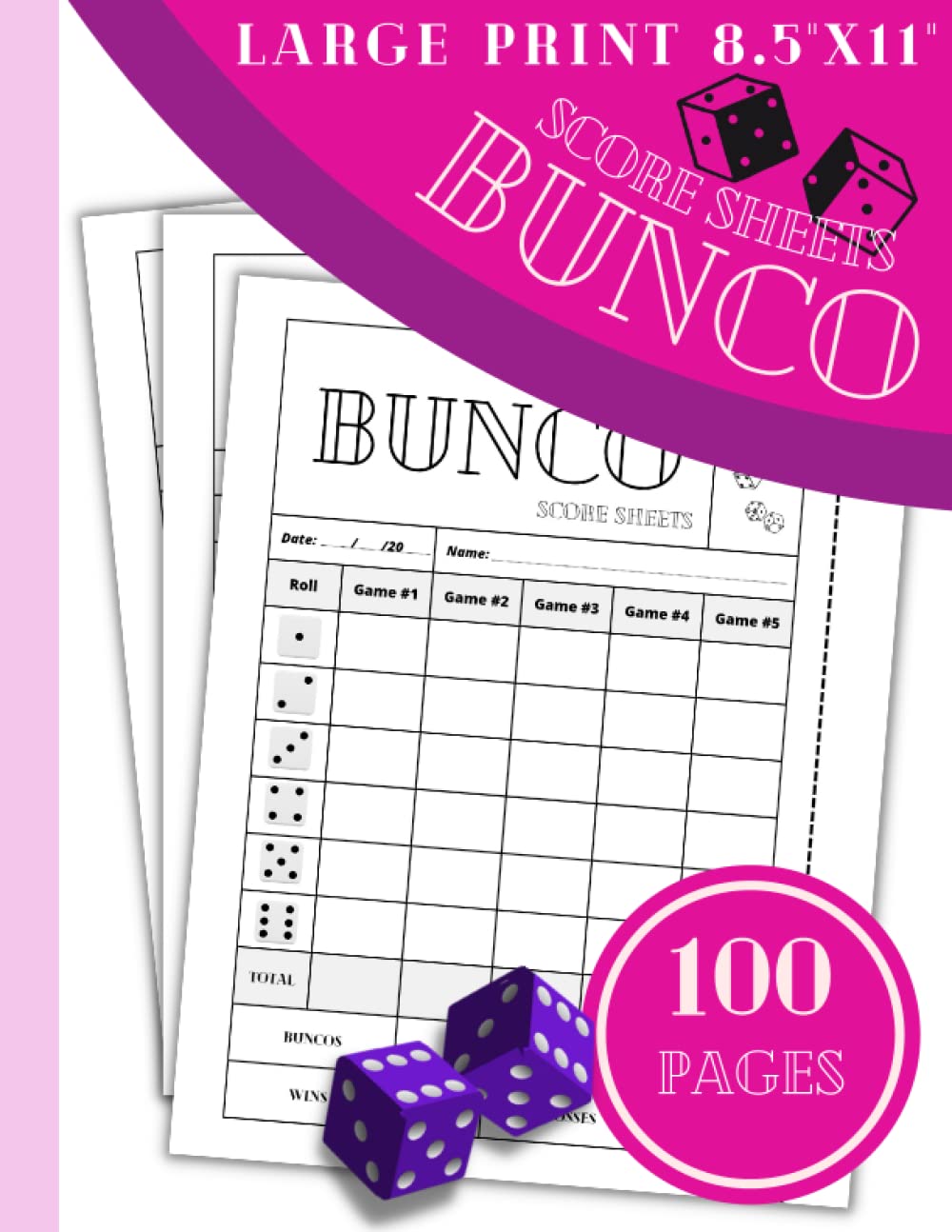 Bunco Score Sheets | 100 Pages Bunco Score Pads Game Book For ...