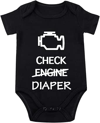 Amazon.com: Check Engine Diaper Baby Bodysuit Mechanic Outfit f1 Baby ...