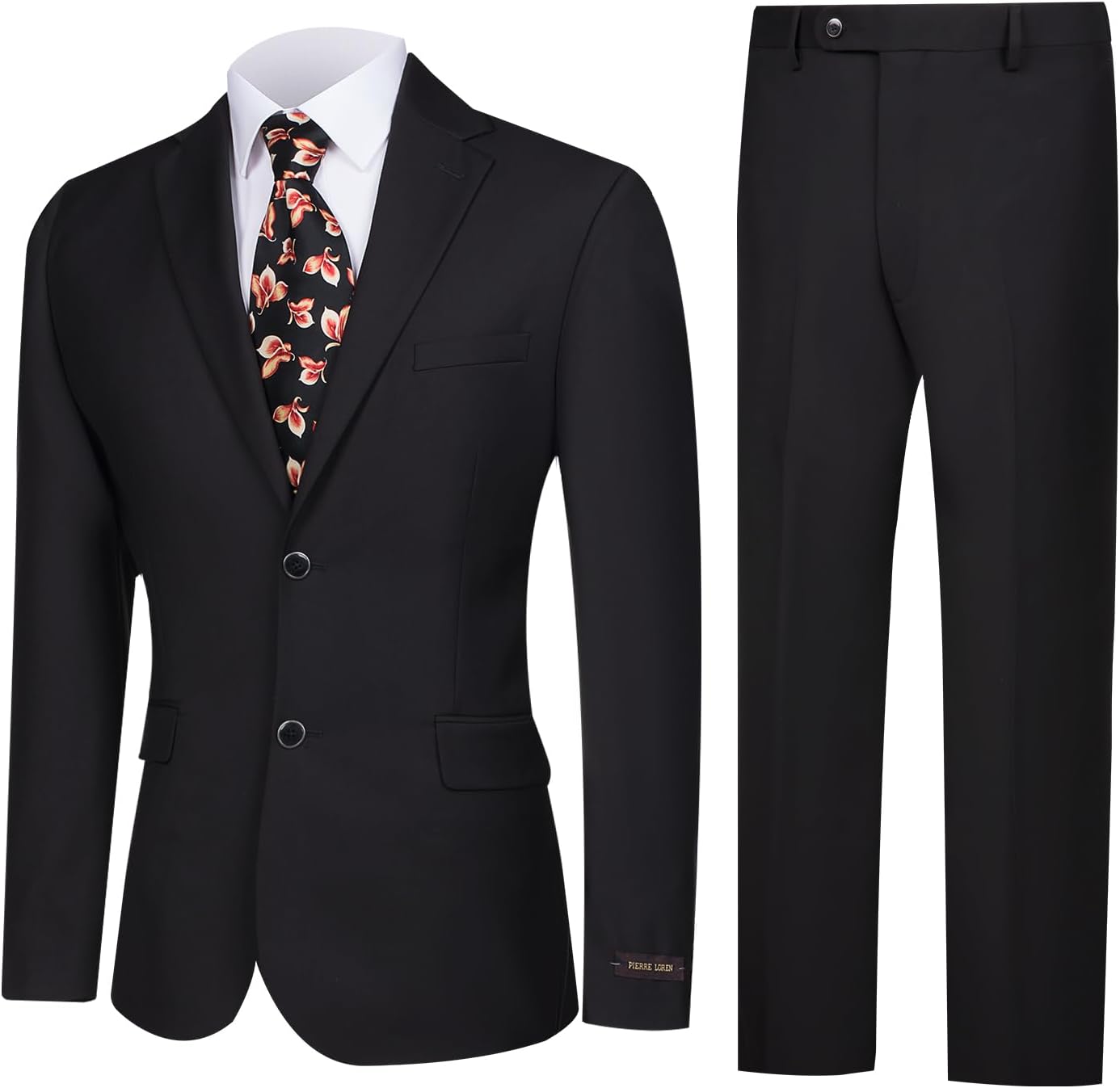 GLUVISTAVES Mens Suit Slim Fit 2 Piece Suits for Men, Two Button Solid ...