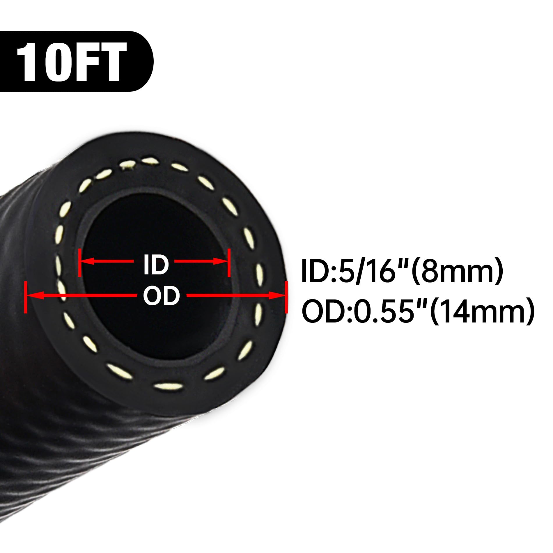 Snapklik.com : Fuel Hose Line 5/16 Fuel Injection Hose SAE 30R9 10FT 300PSI