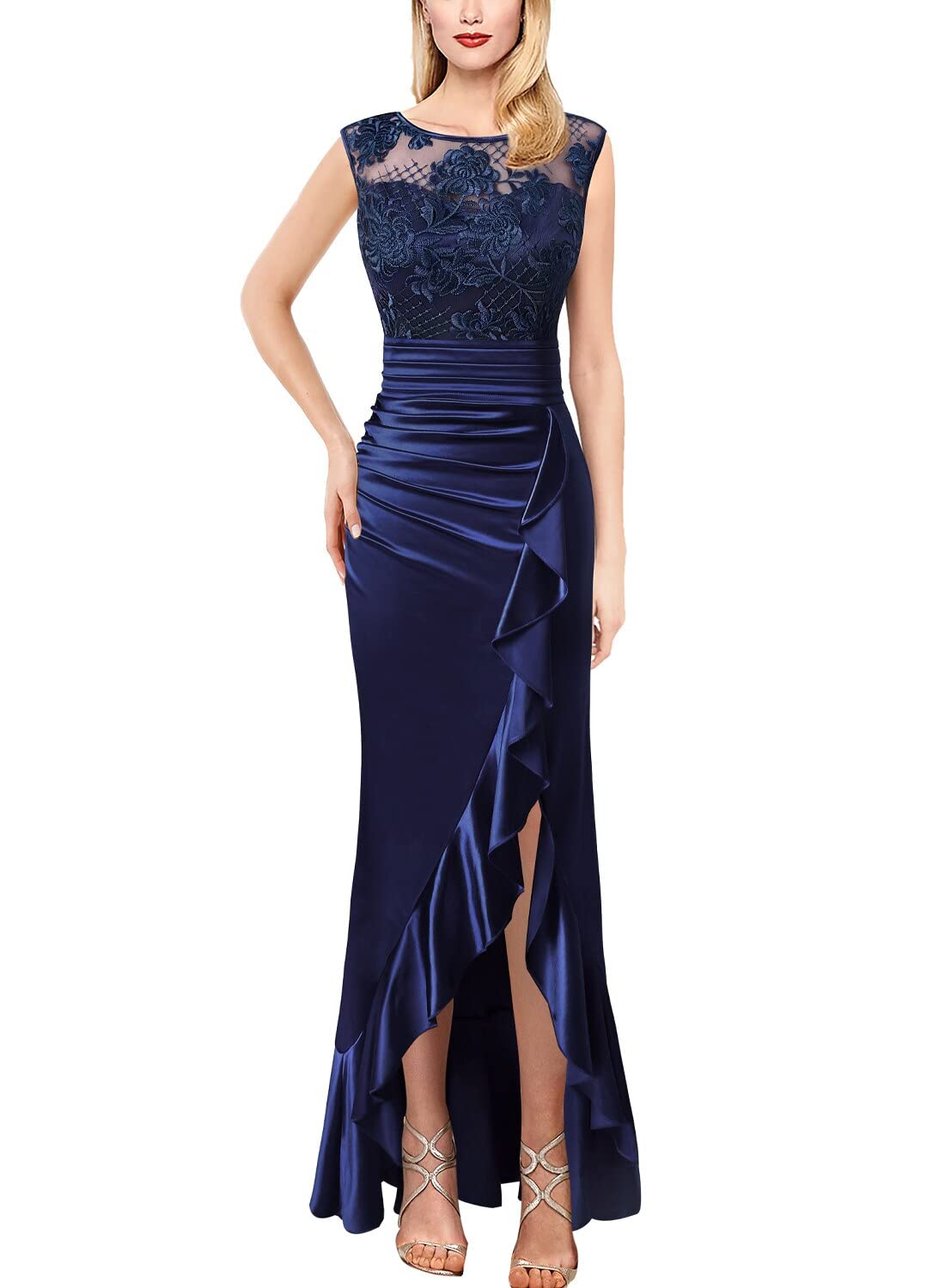 VFSHOW Womens Prom Illusion Sweetheart Formal Maxi Dress Cocktail ...