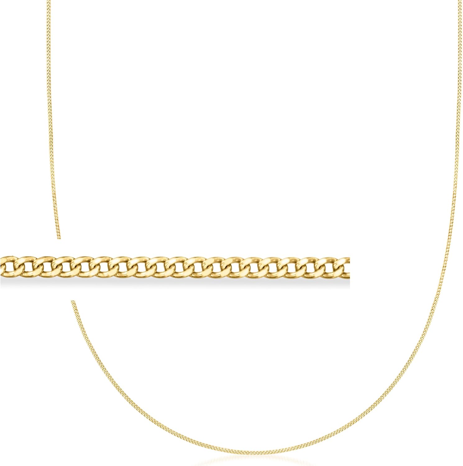 Amazon.com: Ross-Simons 1mm 10kt Yellow Gold Curb-Link Necklace. 20 ...