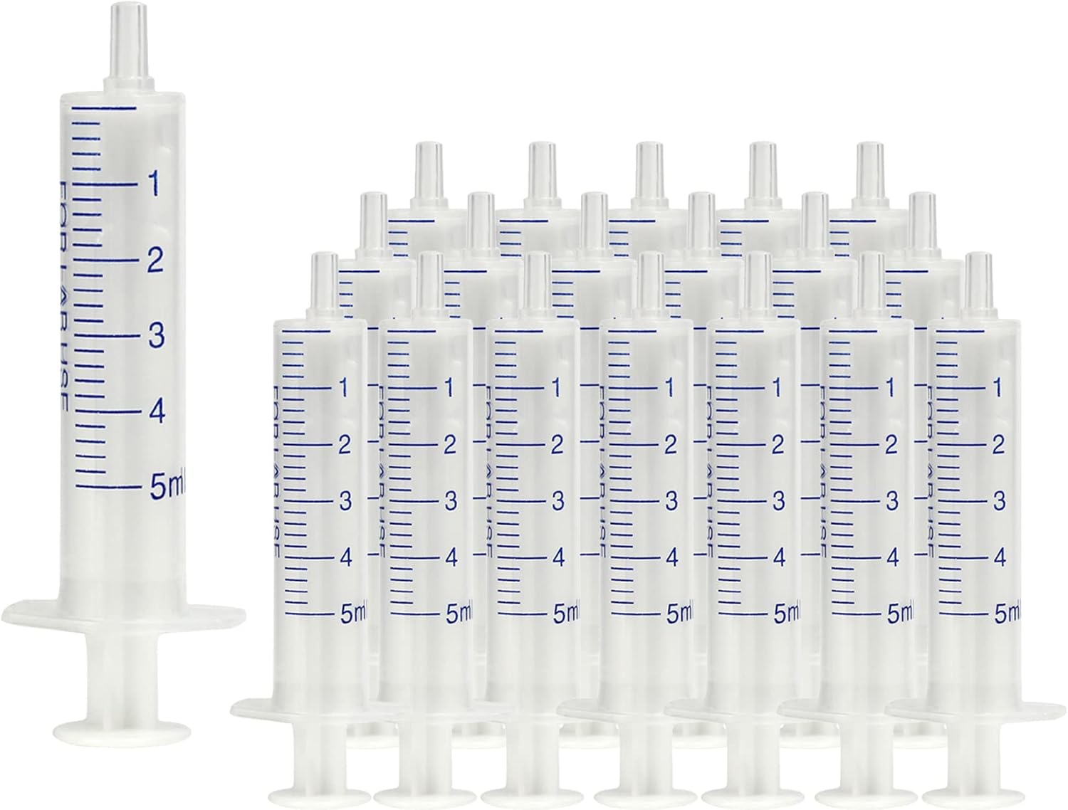 Amazon.com: 20 PCS 5 ml Plastic Syringe with Measurement, Slip Tip and ...