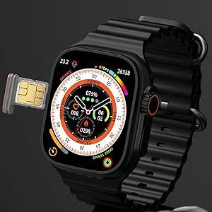 Telzeal Germany TC5G 2.2 Inch Full Screen Display Smart Watch With Sim Slot 3 Pair Straps and ...