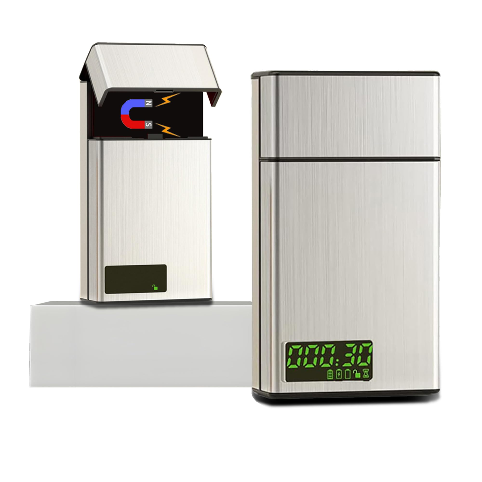 Amazon.com: Timed Lock Box – Time Locking Small Container with 999 Hours LCD Display – Portable ...