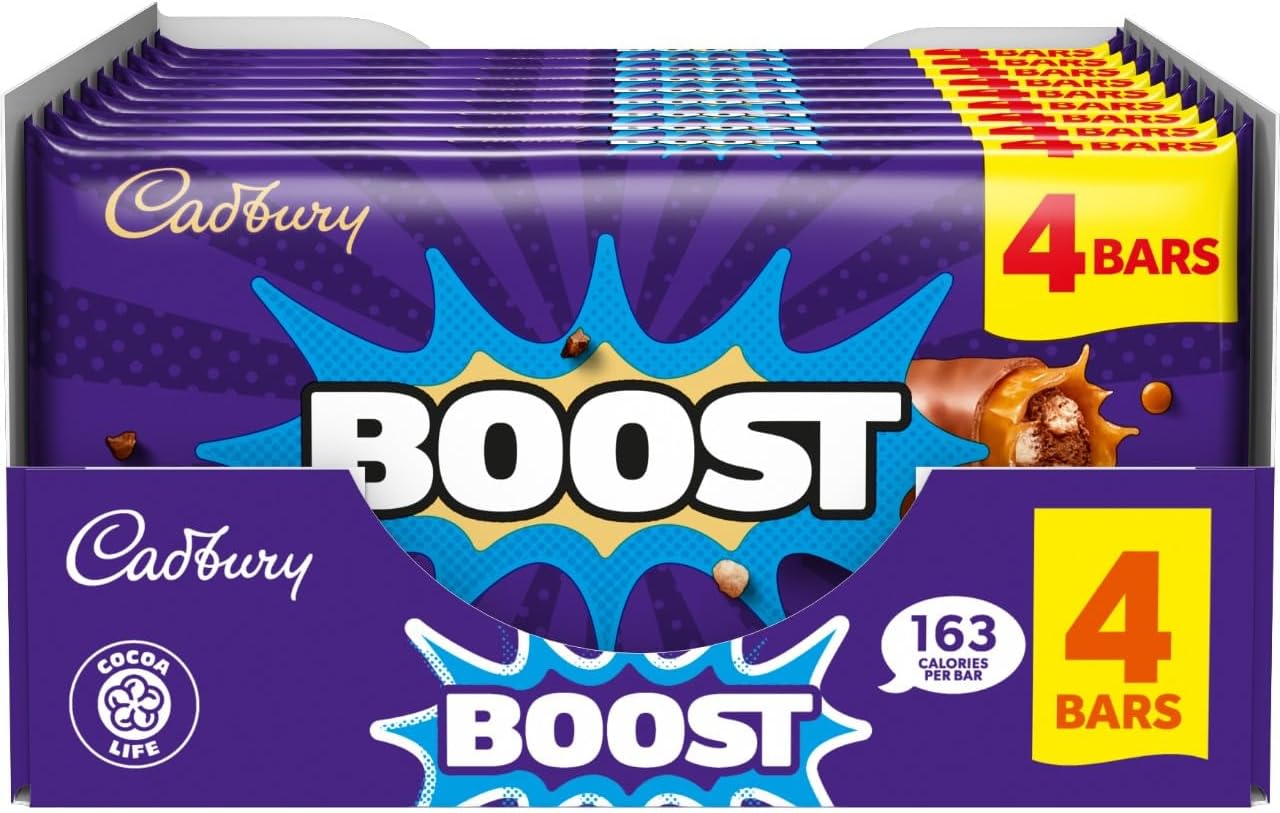 Cadbury Boost 4 Chocolate Bars 126g (Pack of 9 Individual Packs) : Amazon.co.uk: Grocery