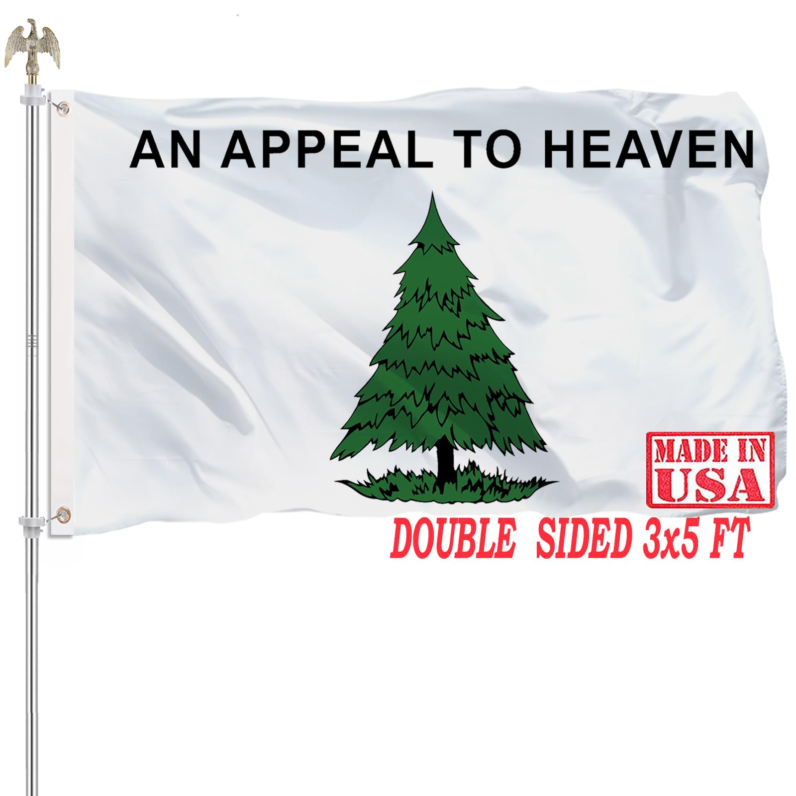 Amazon.com : tnpun 3x5 An Appeal to Heaven Flag Double Sided Pine Tree ...