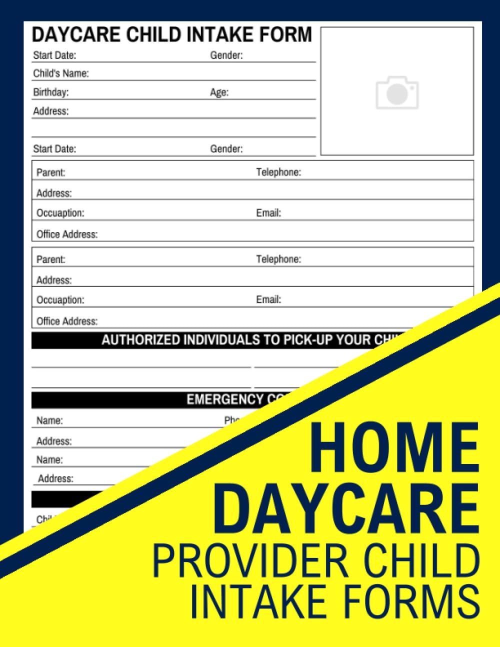 Amazon.com: Home Daycare Provider Child Intake Forms: Cute Log Book ...