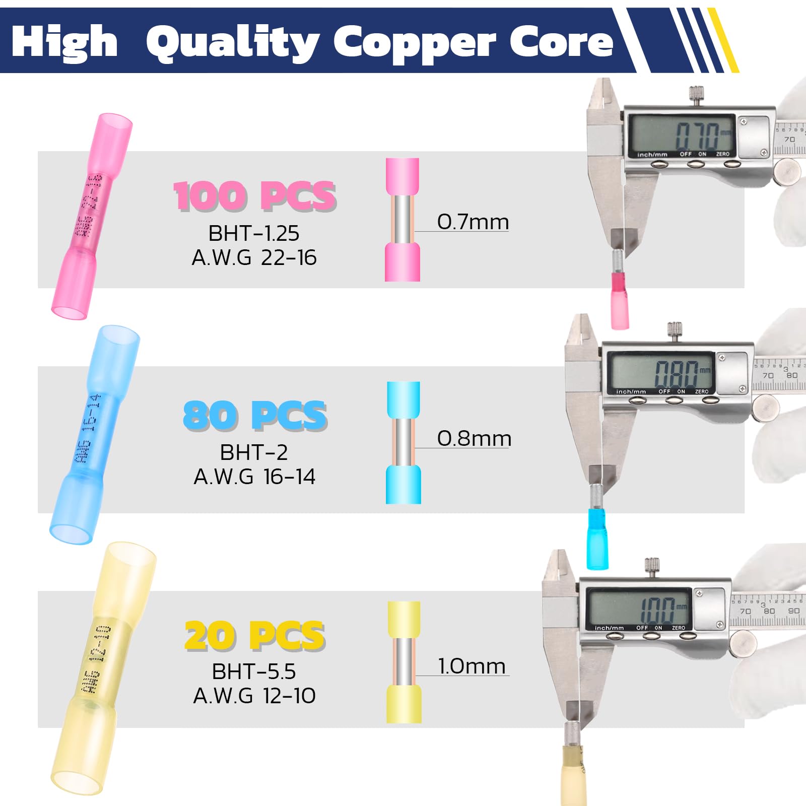 Snapklik.com : Haisstronica 200PCS 22-10 AWG Mixing Heat Shrink Butt ...