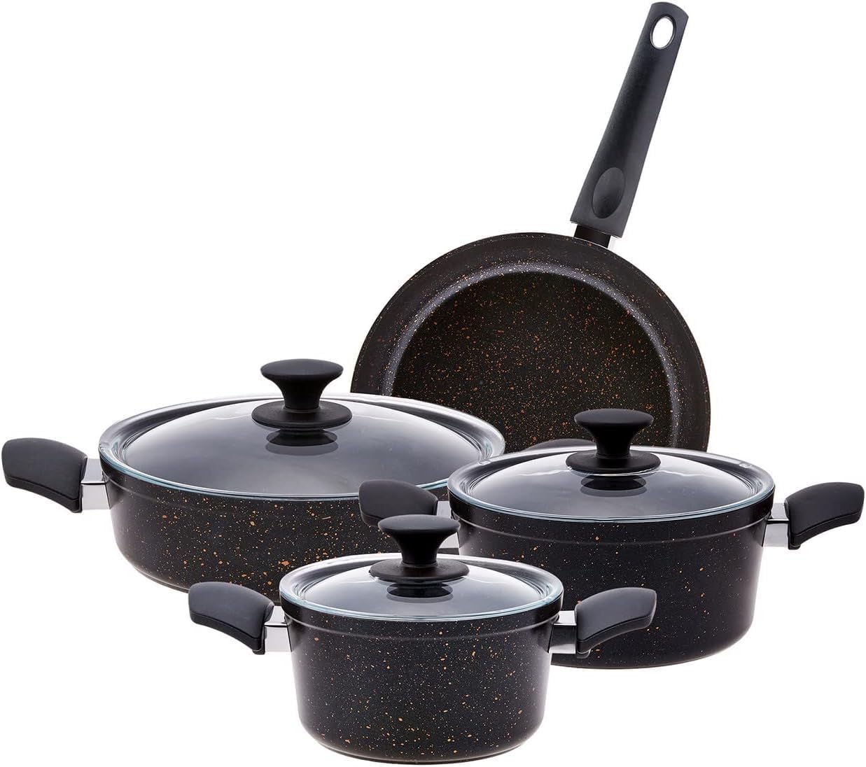 Karaca 7-Piece BlackGold Granite Pots and Pans Set - Biogranite ...