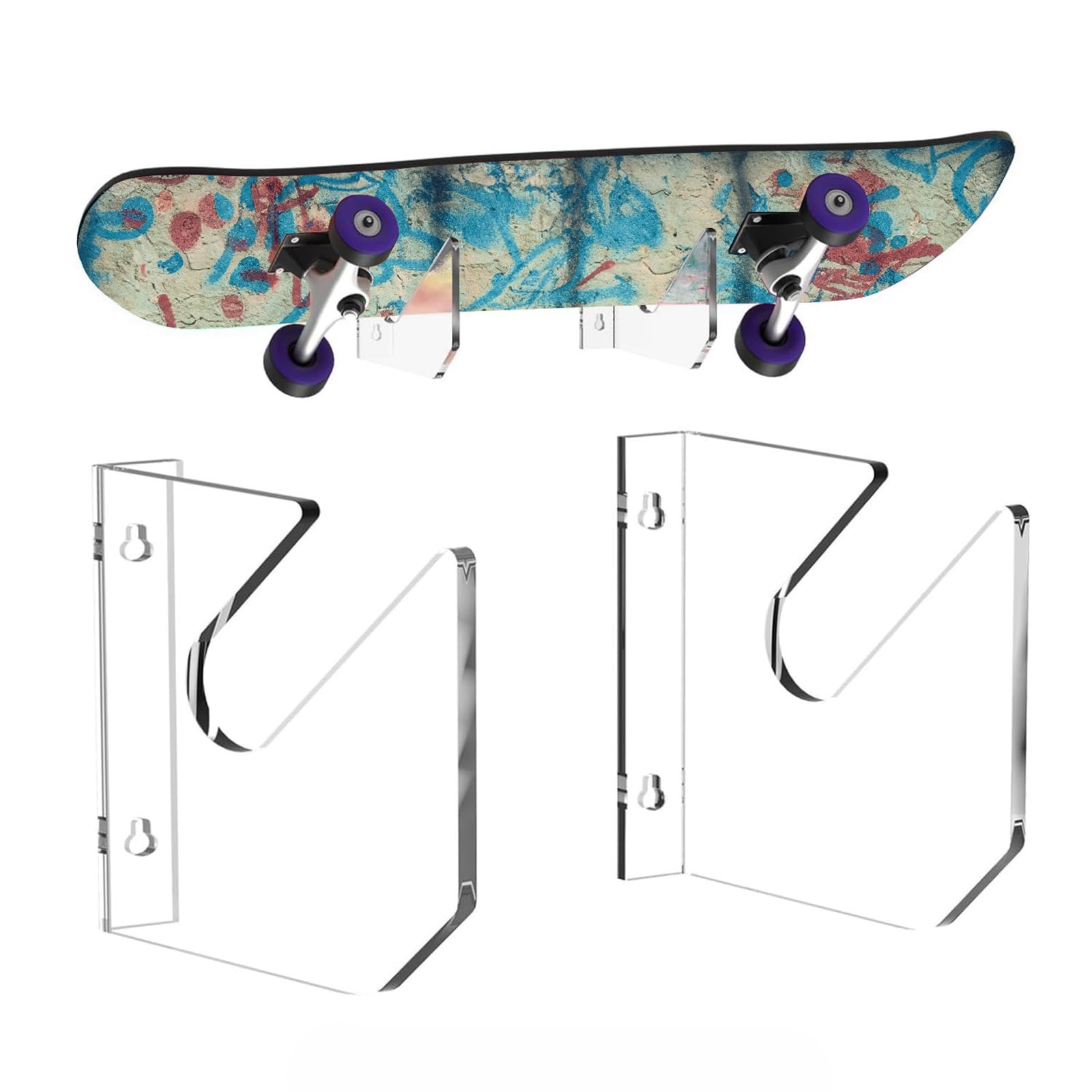 Skate Hardware Skateboard Wall Mount Display Rack Horizontal Accessory