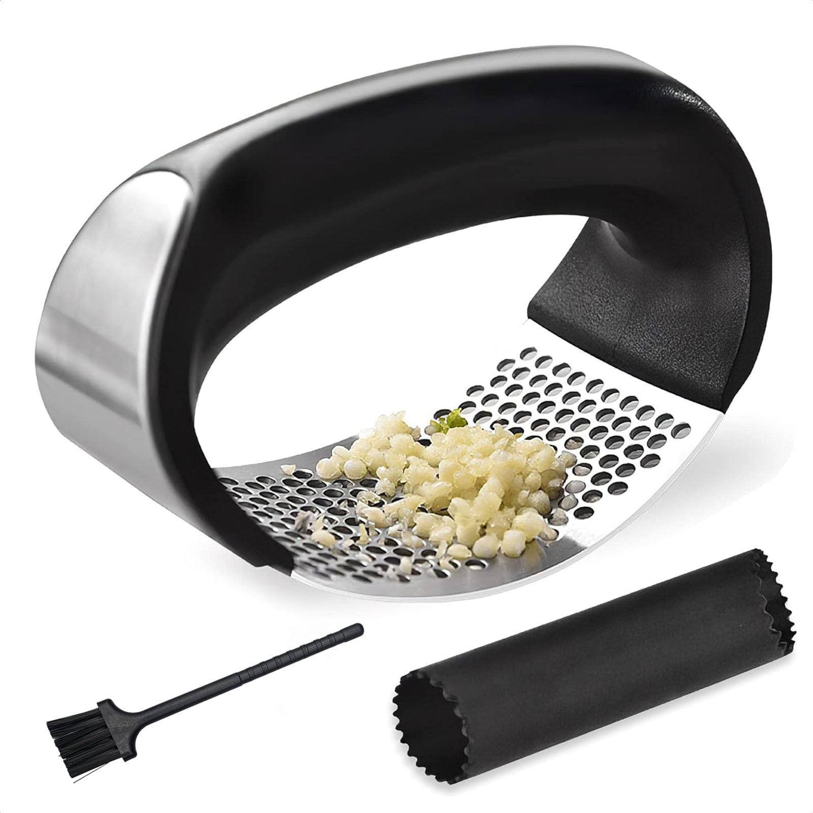 Amazon.com: Qgond Garlic Press Rocker - Stainless Steel Garlic Mincer ...