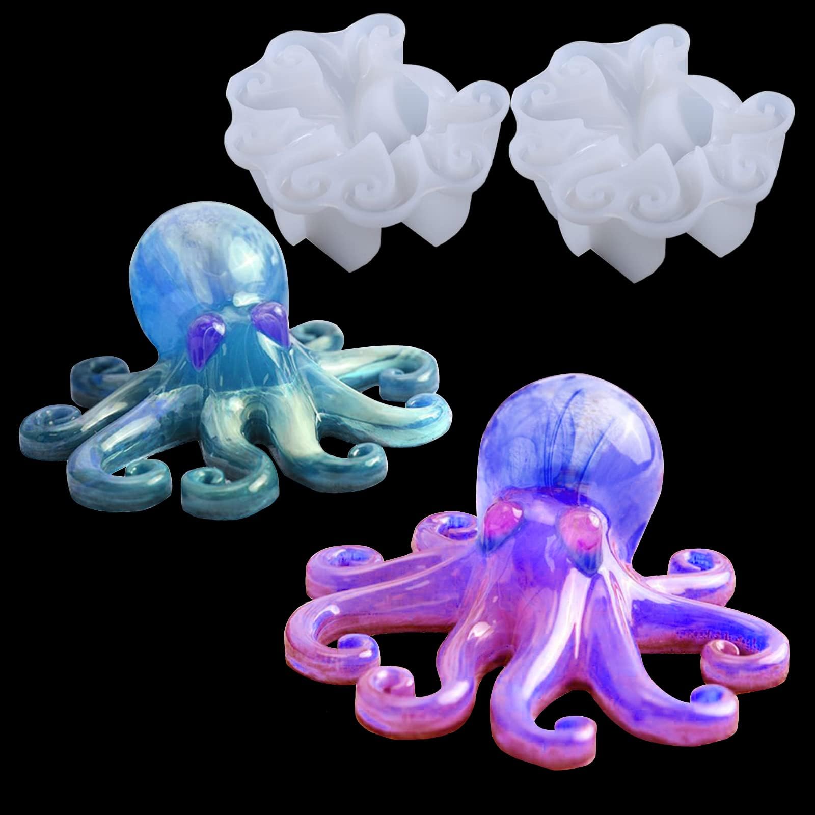 Amazon.com: Octopus Silicone Resin Mold with 3D Sea Shaped Halloween ...