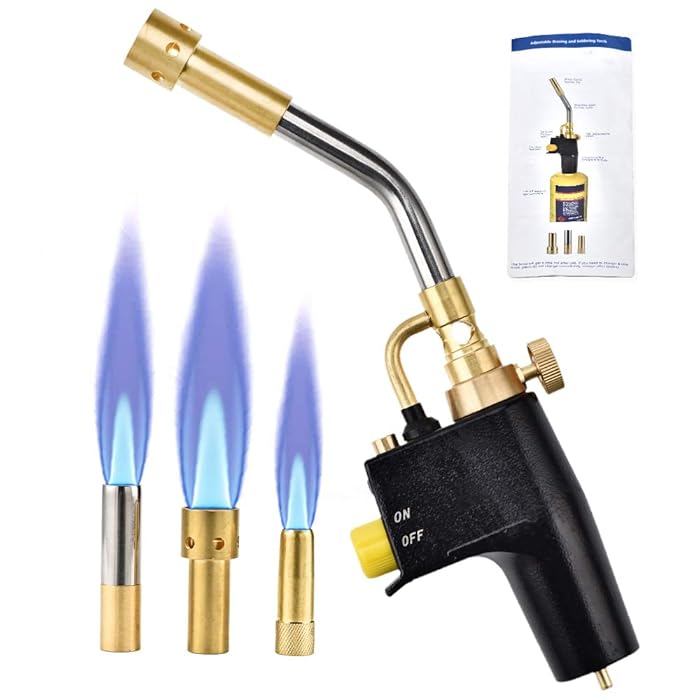Buy Propane Torch Head with 3 Tips, Trigger Start Mapp/Map Gas Torch W ...