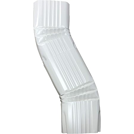 2” x 3” Inch White Aluminum Downspout B Style (3” offset) Zig Zag ...