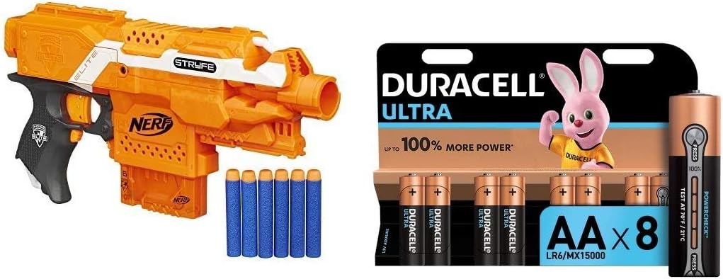 Nerf N-Strike Elite Stryfe Blaster + Duracell Ultra AA Alkaline ...