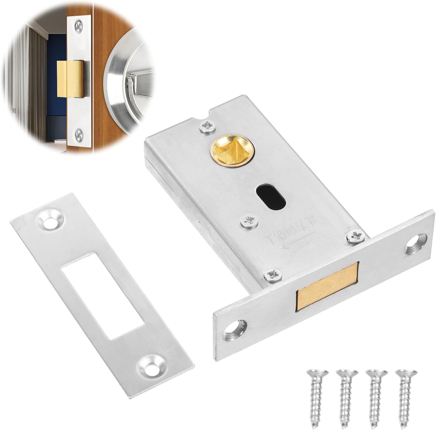 WUISOLQP Bathroom Toilet Door Mortice Tubular Deadbolt for Bathroom ...