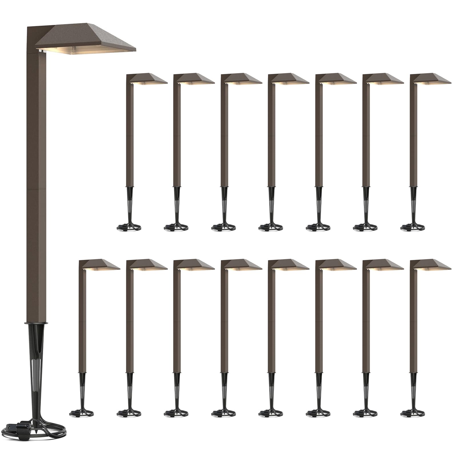 GOODSMANN Low Voltage Landscape Path Lights 16PK Kit 0.6W LED Sidewalk ...