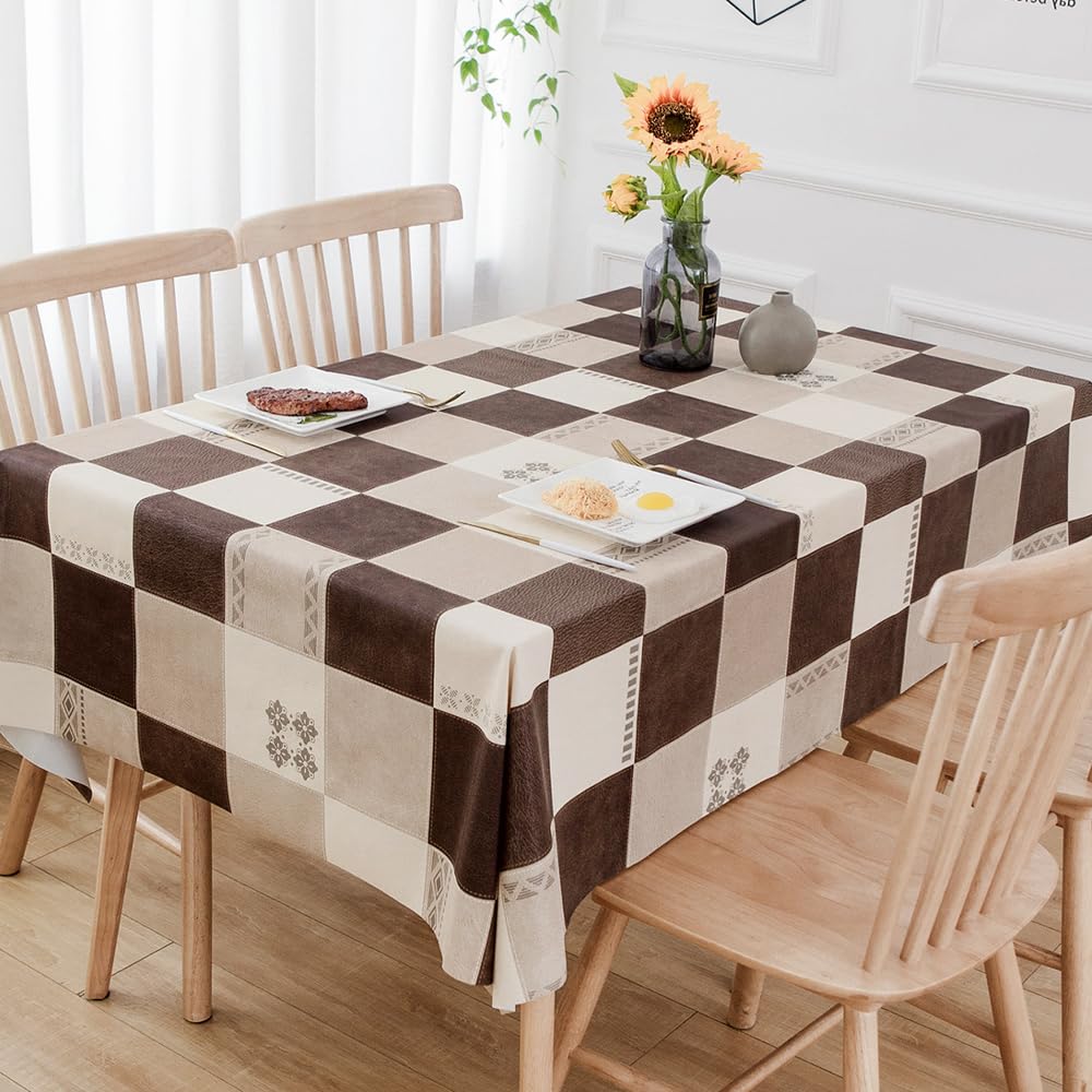 Amazon.com: TruDelve Heavy Duty Vinyl Tablecloth Plastic Table Cloth ...