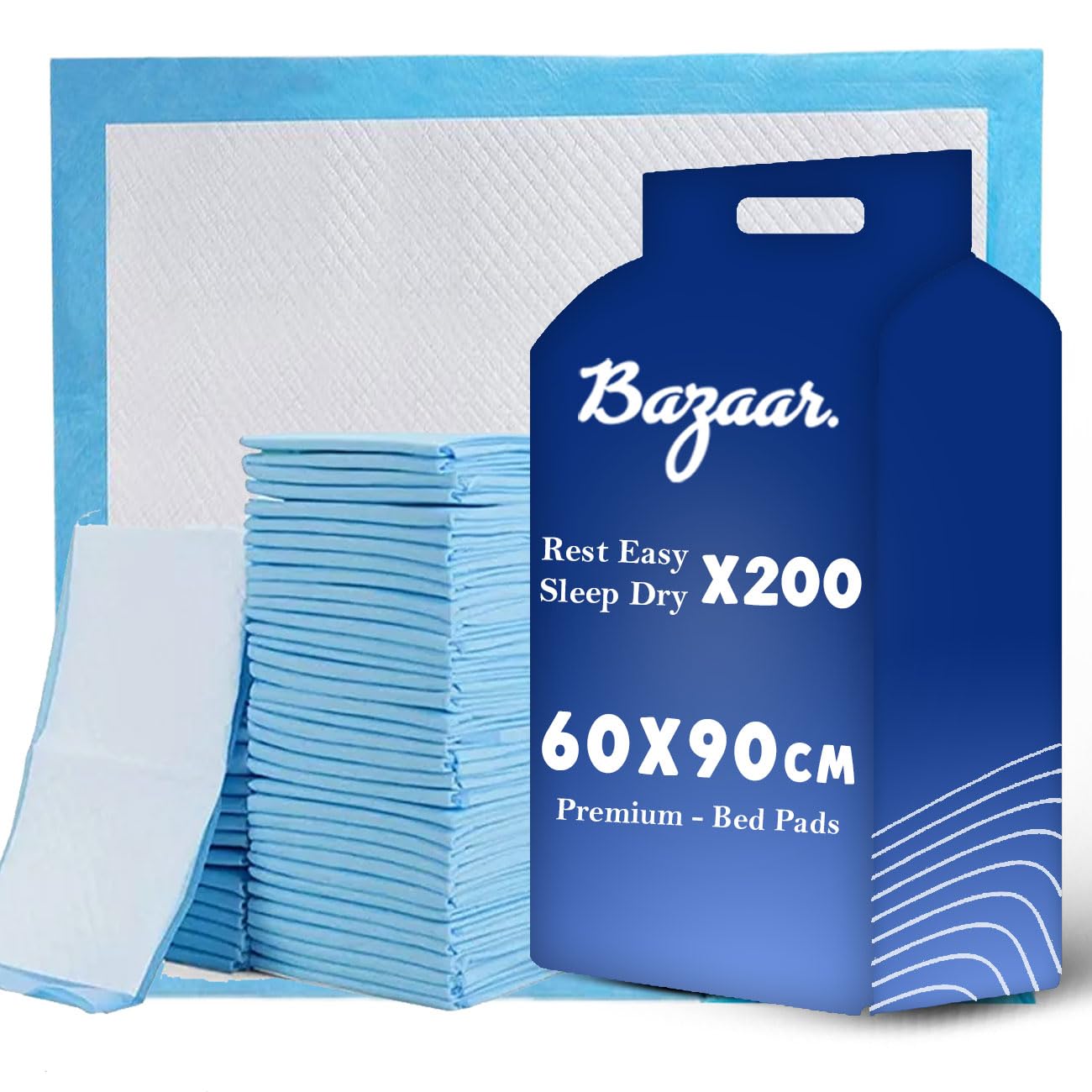 200 x Bazaar Disposable Incontinence Bed Pads 60 x 90cm | Highly ...