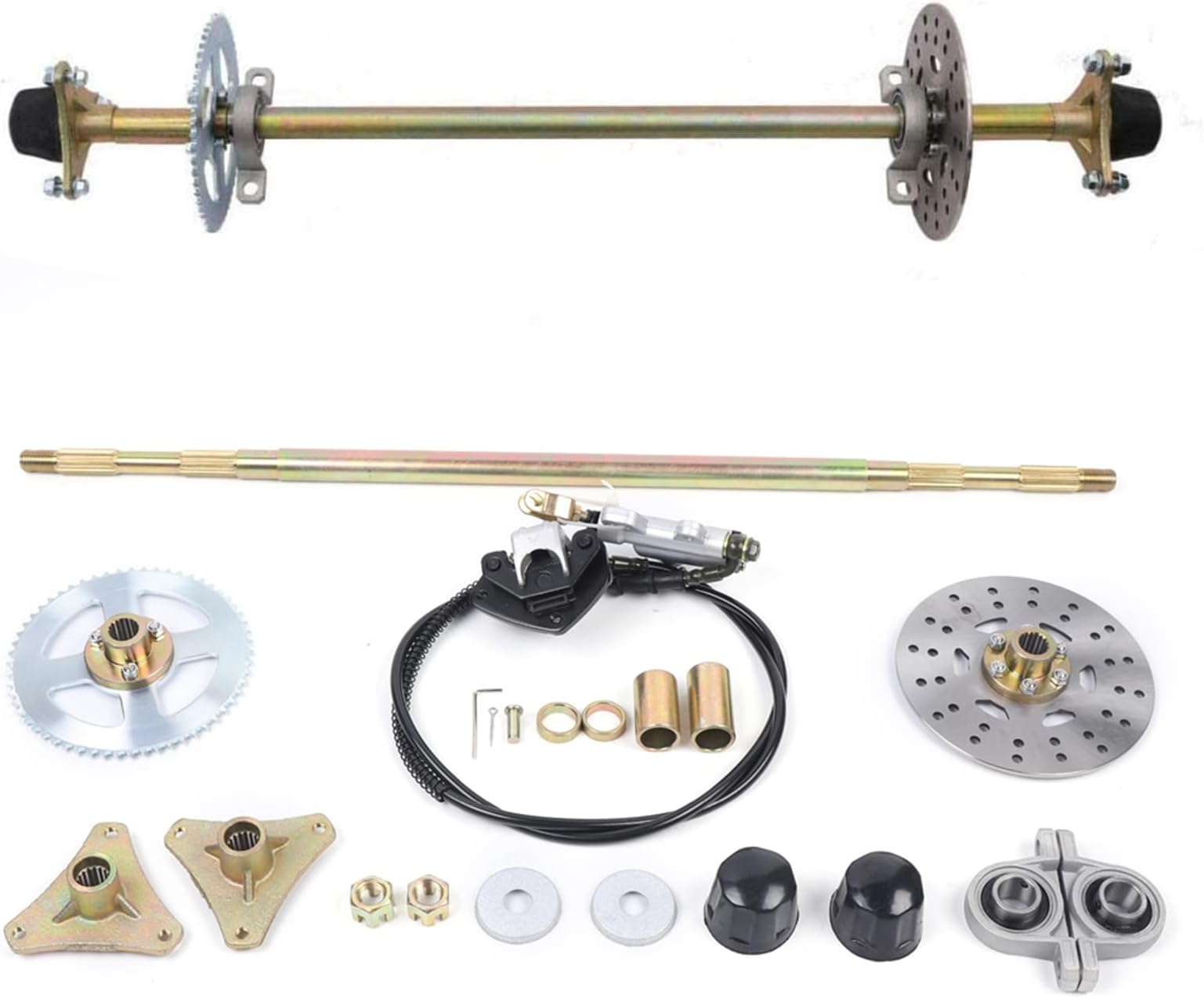 Amazon.com: MuChaIOAK 44" Rear Live Axle Complete Kit, Complete Go Kart ...