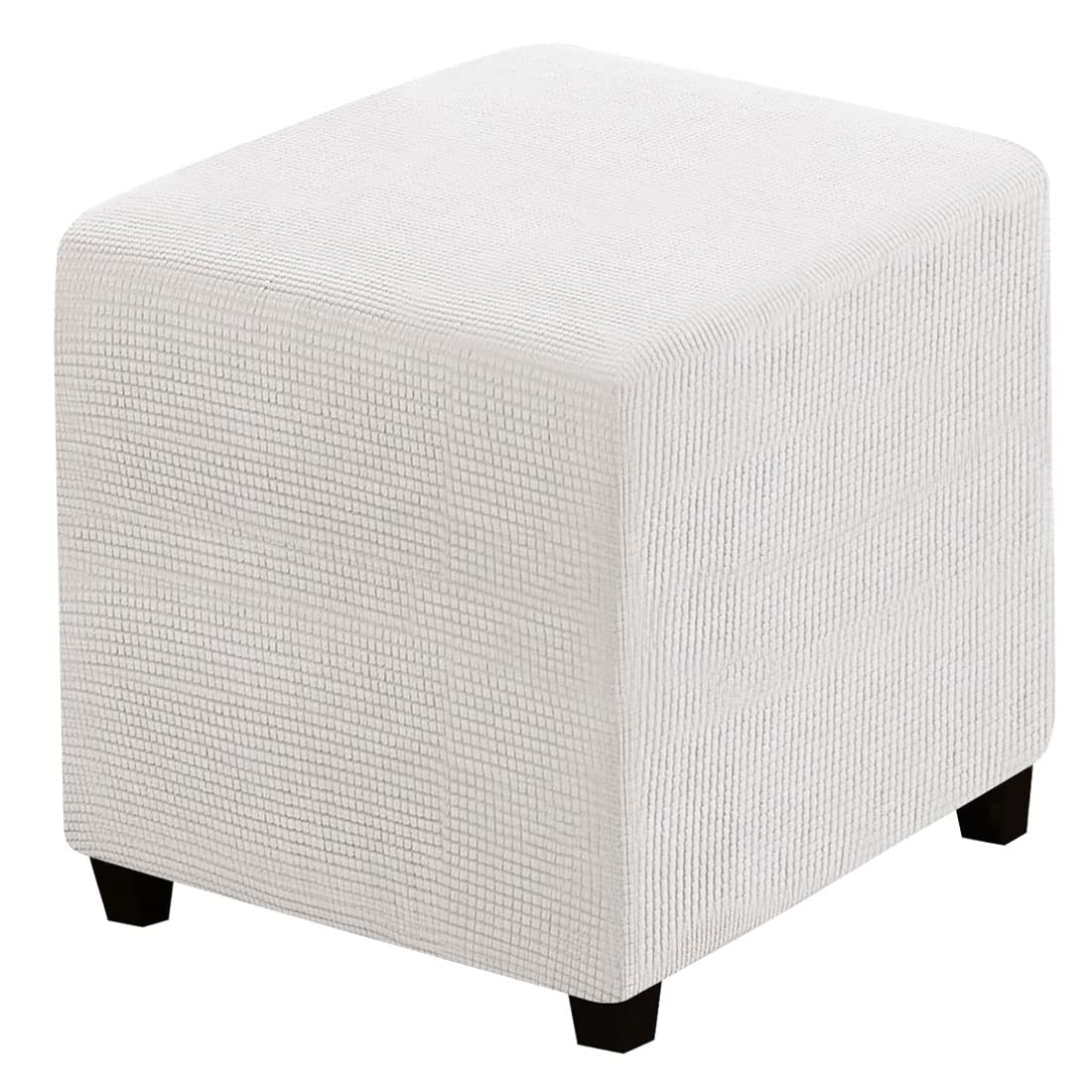 Amazon.com: RHYII Ottoman Covers Slipcover Square Jacquard Fabric ...