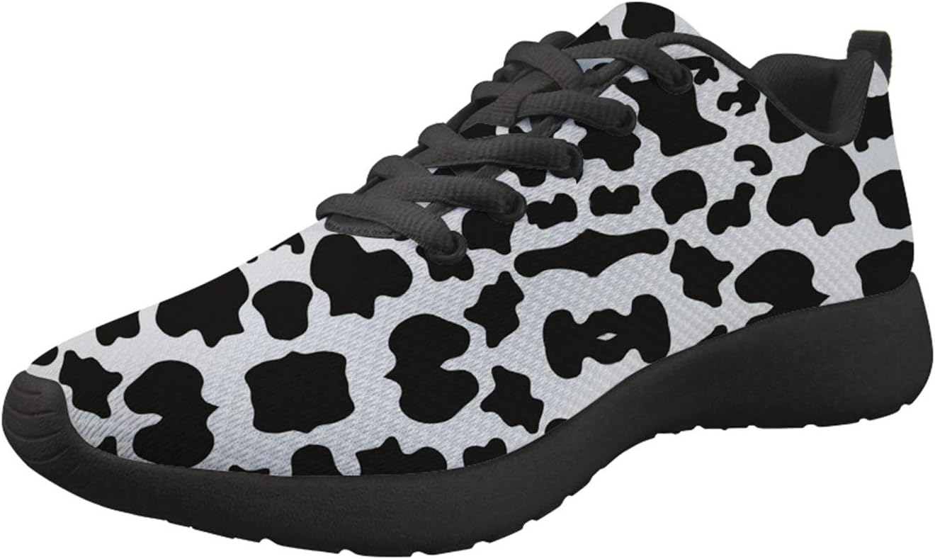 ZFRXIGN Cow Print Running Tennis Shoes for Women Girls Casual Athletic ...