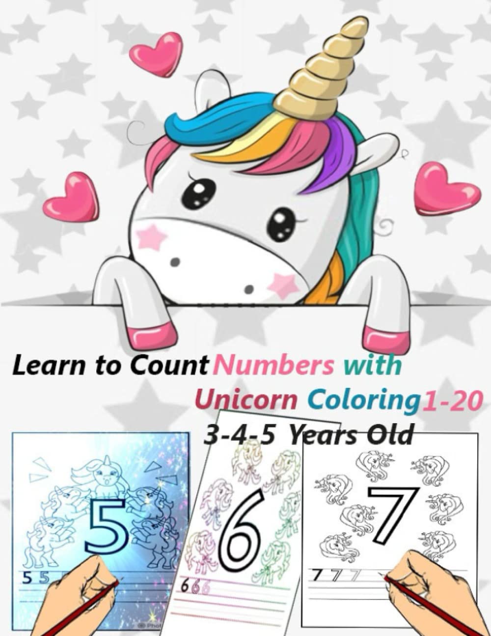 Buy Learn to Count Numbers with Unicorn Coloring 1-20 3-4-5 Years Old ...