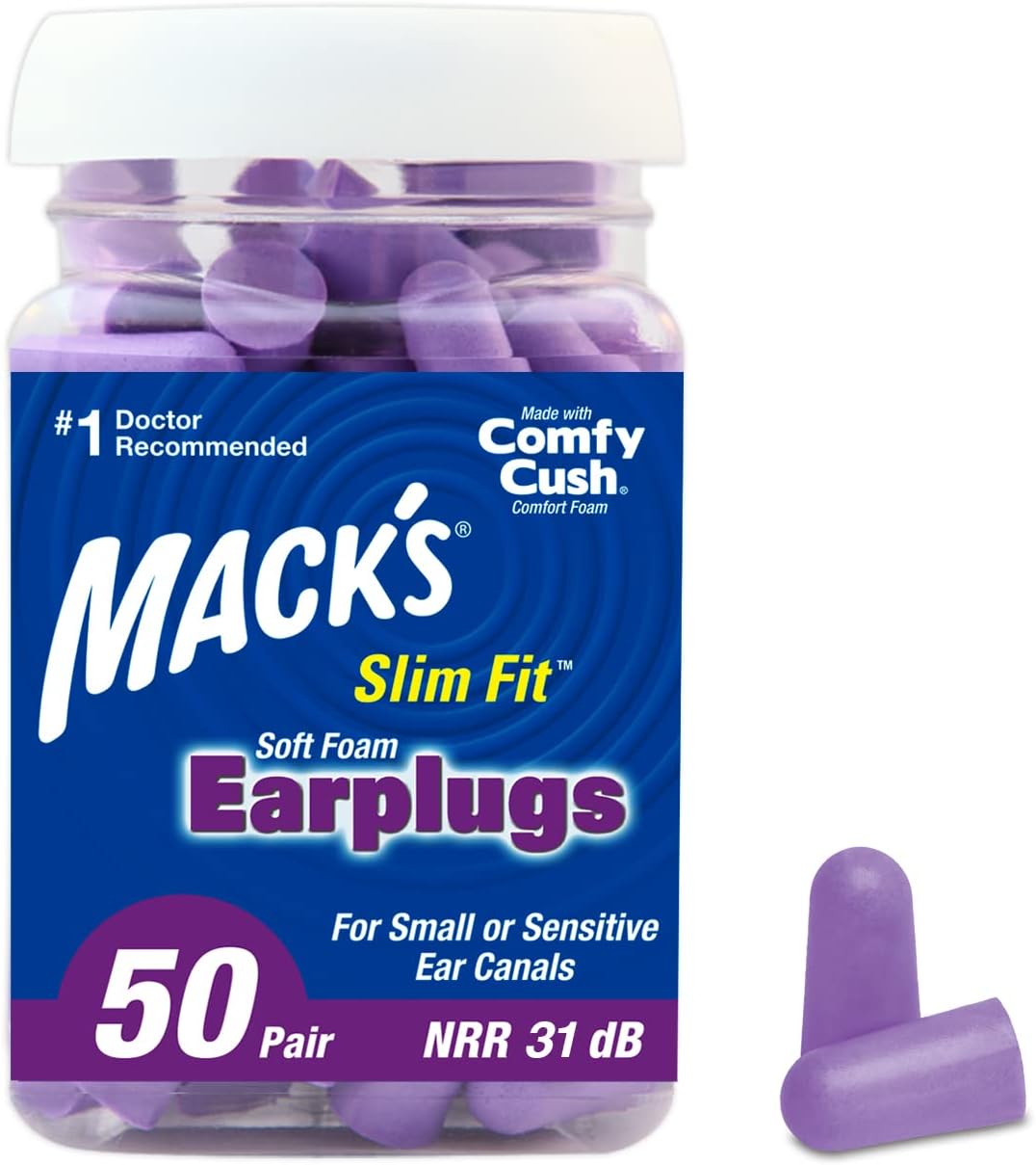 Amazon.com: Mack's Slim Fit Soft Foam Earplugs, 50 Pair - Small Ear ...