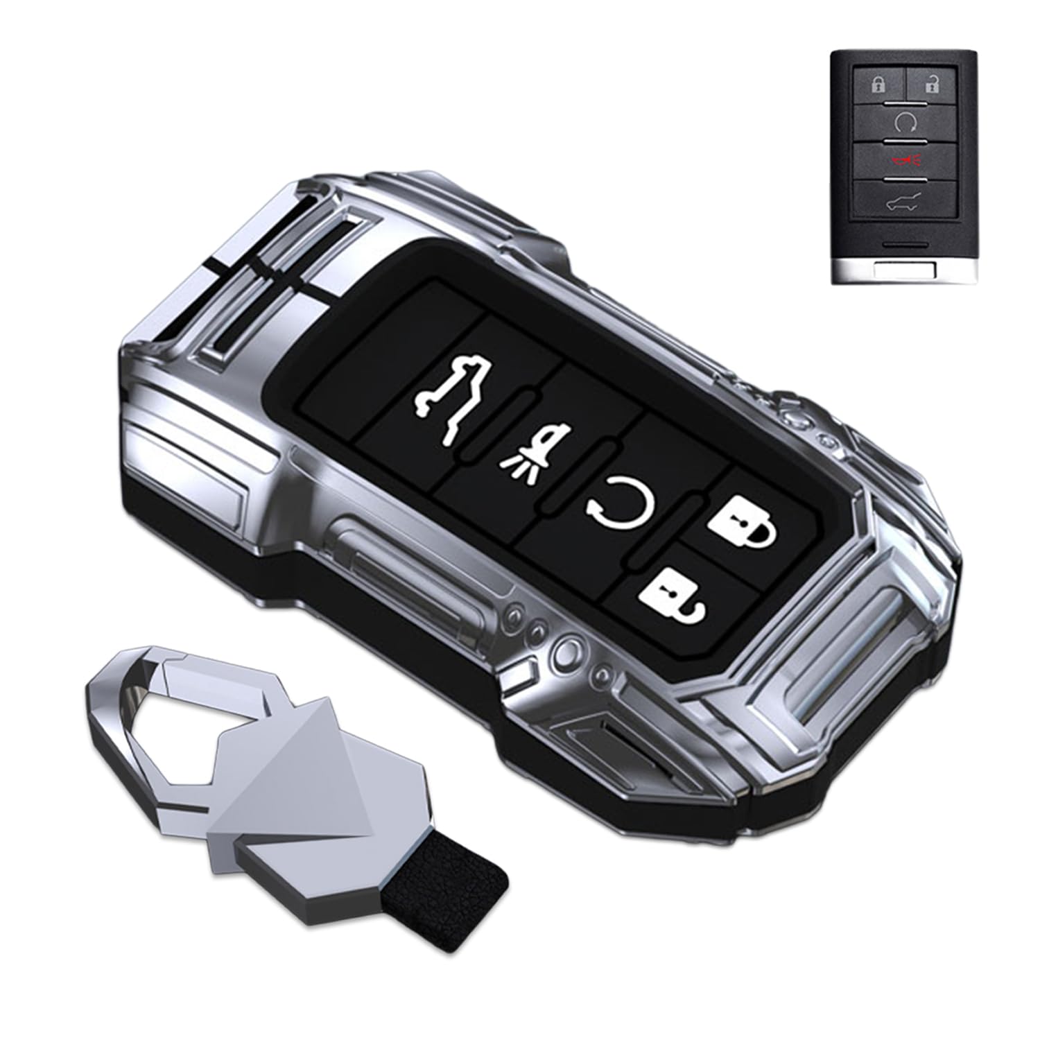 Amazon.com: Zinc Alloy Smart Remote Car Key Fob Case Cover Protector ...