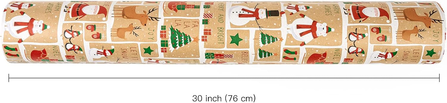 Buy RUSPEPA Christmas Wrapping Paper, Jumbo Roll Kraft Paper - Red and ...