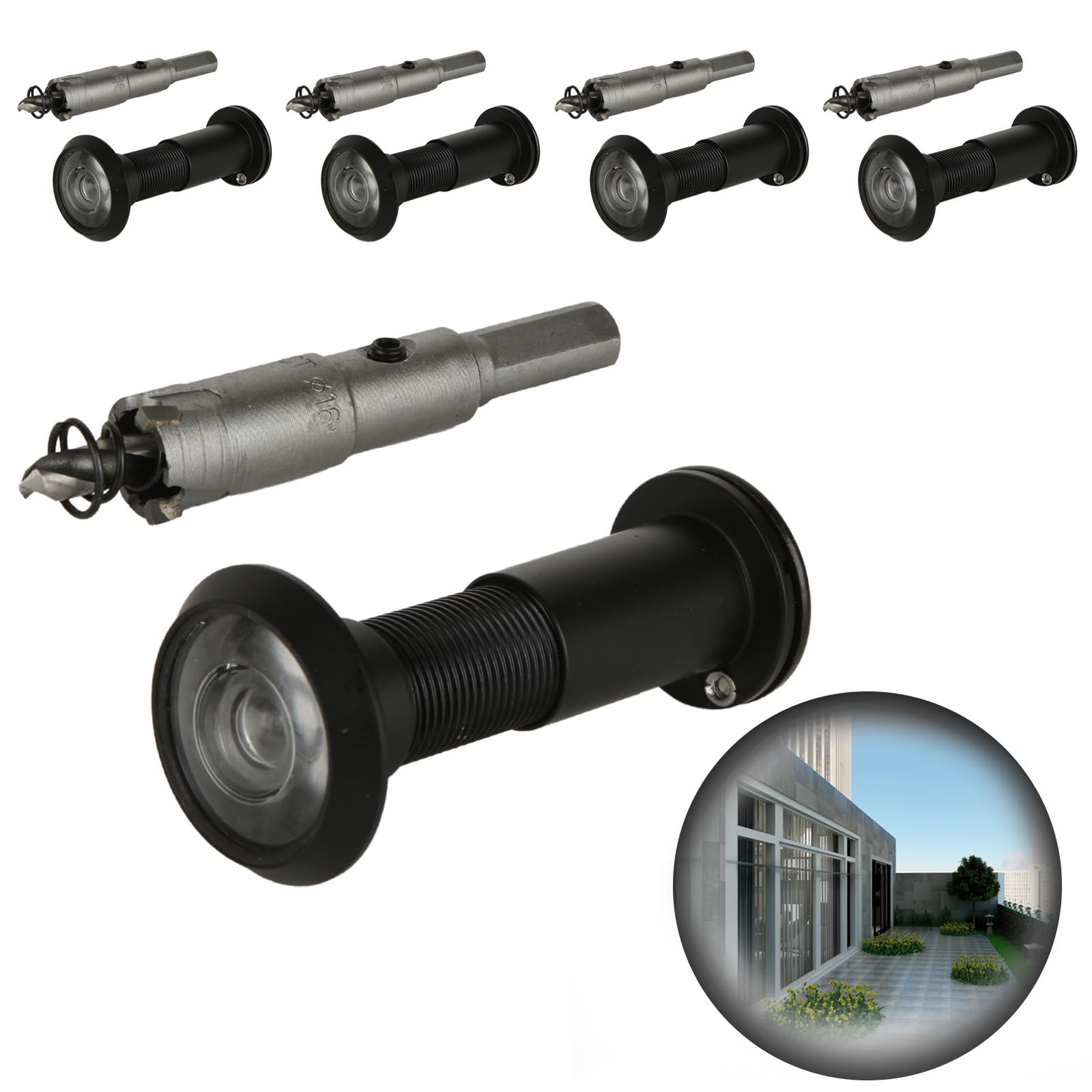 Oungy 4 Pack Door Viewer Peephole 200-Degree Door Viewer with 16mm/0 ...