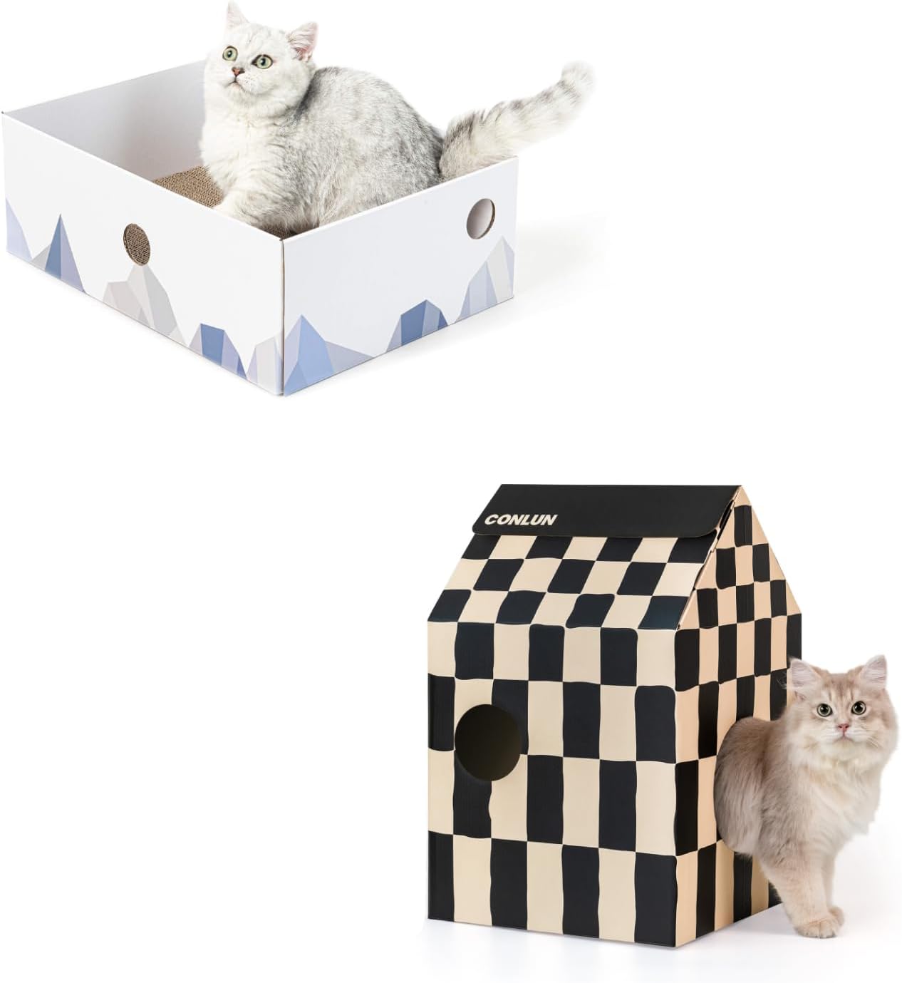 Amazon.com : Conlun Cat Scratcher Box with Cat Scratching Pad ...