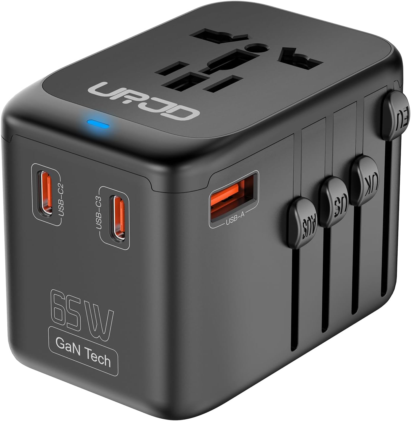 Amazon.com: URJD Universal Travel Adapter Offers 5.8A 3X 3.0A USB-C ...