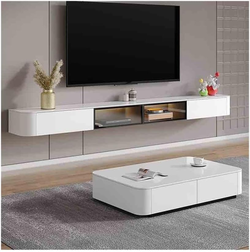 Floating TV Unit Floating TV Unit with LED Lights, Wall Mounted TV ...