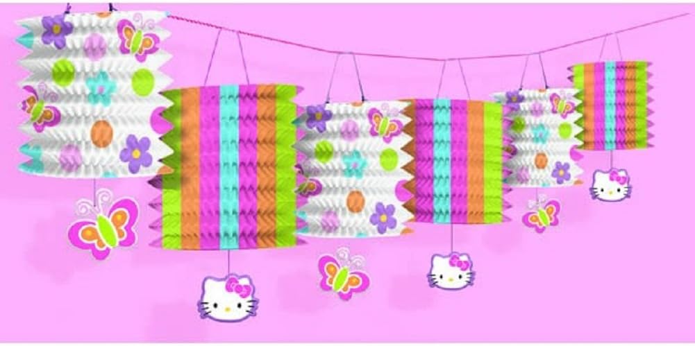 Amazon.com: Adorable Hello Kitty Paper Lantern Garland Birthday Party ...