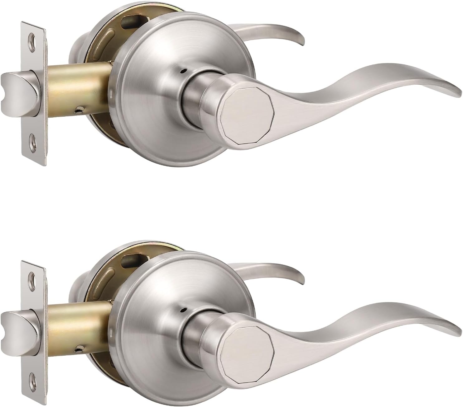 DECORITEN Brushed Nickel Door Handles, Interior Door Handles, Closet ...