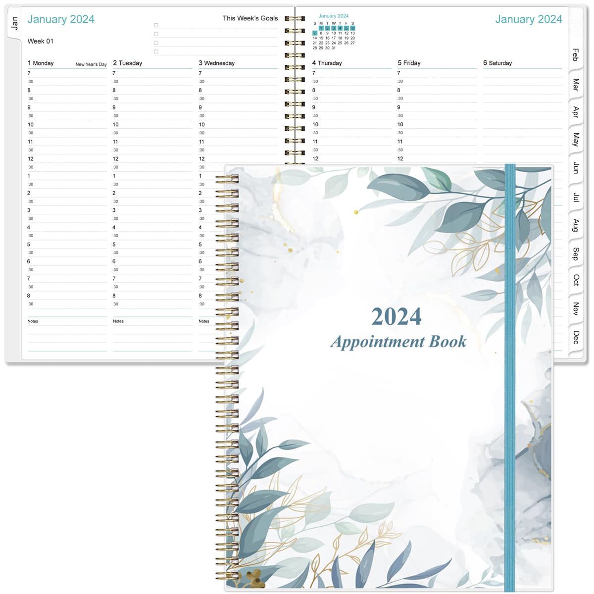 Snapklik.com : 2024 Appointment Book & Planner - A4 2024 Daily Hourly ...