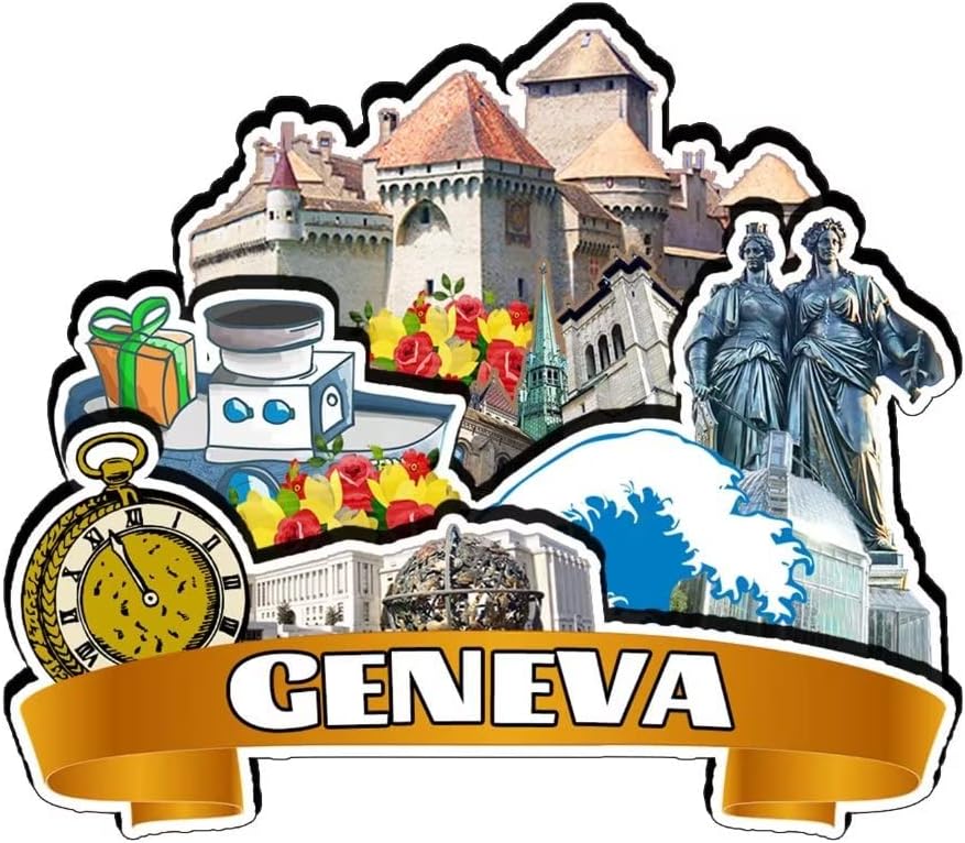 Amazon.com: Geneva Switzerland Fridge Magnet Wooden Magnet Art ...