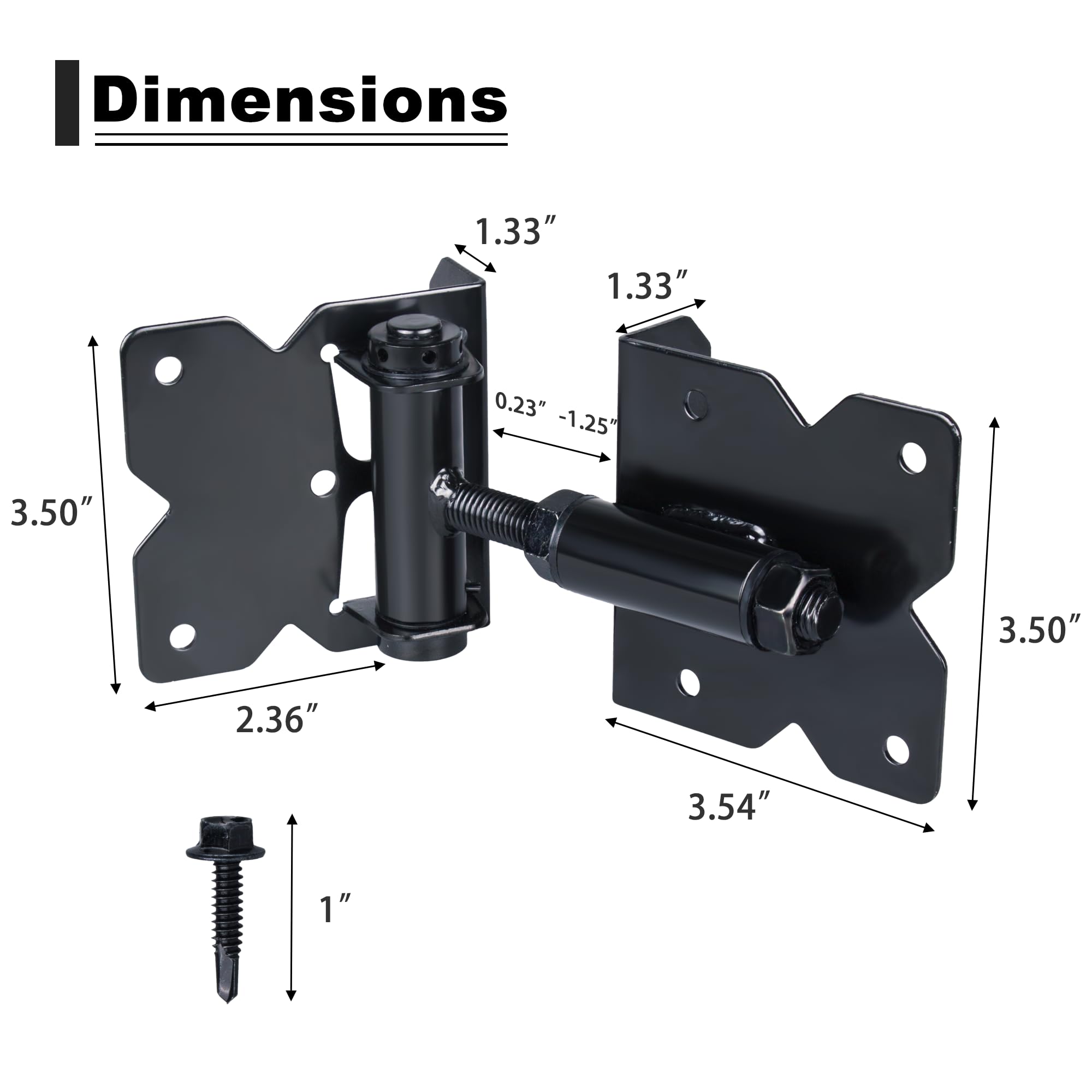 Snapklik.com : Auxdee 90 Degree Self Closing Gate Hinges - Heavy Duty ...