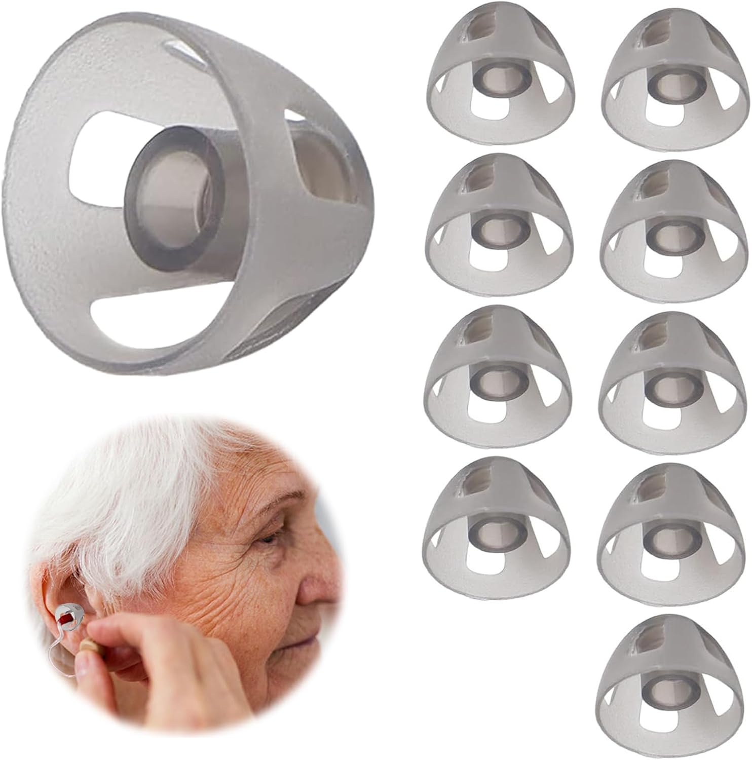 10PCS Hearing Aids Dome,Open Domes Hearing Aids Ear Tips,Soft Silicone ...