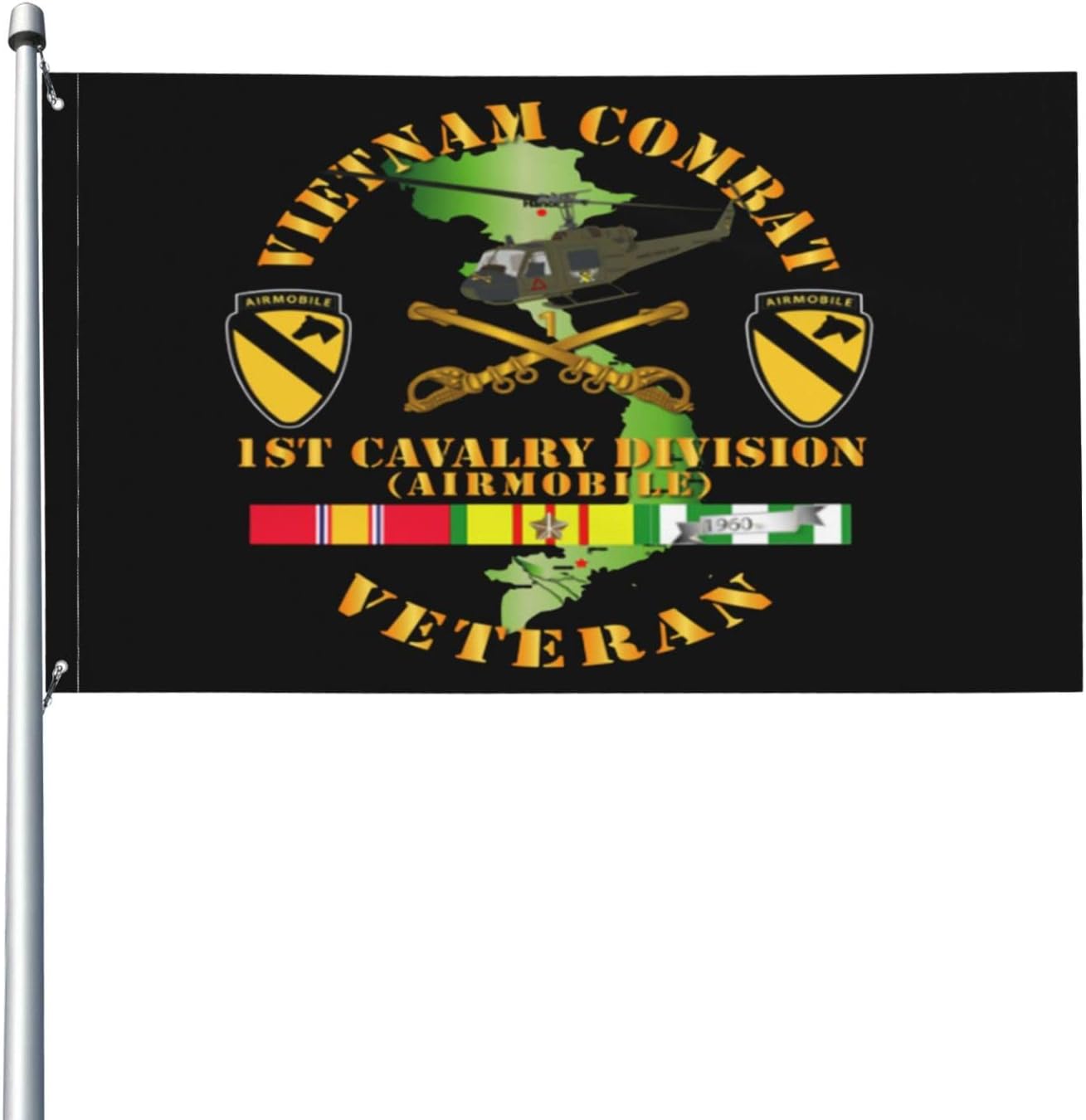 Amazon.com : Vietnam Cav Veteran 1st Cavalry Div Flag 3x5 Outdoor Flag ...