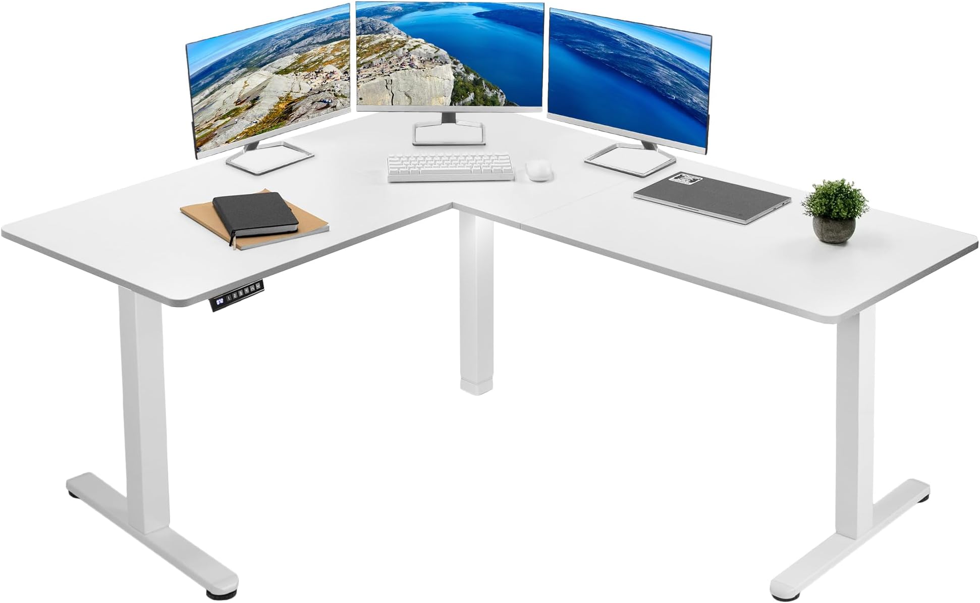 Amazon.com: ThriveHive 63 x 24 Inch Electric Standing Desk L Shaped Corner Height Adjustable ...