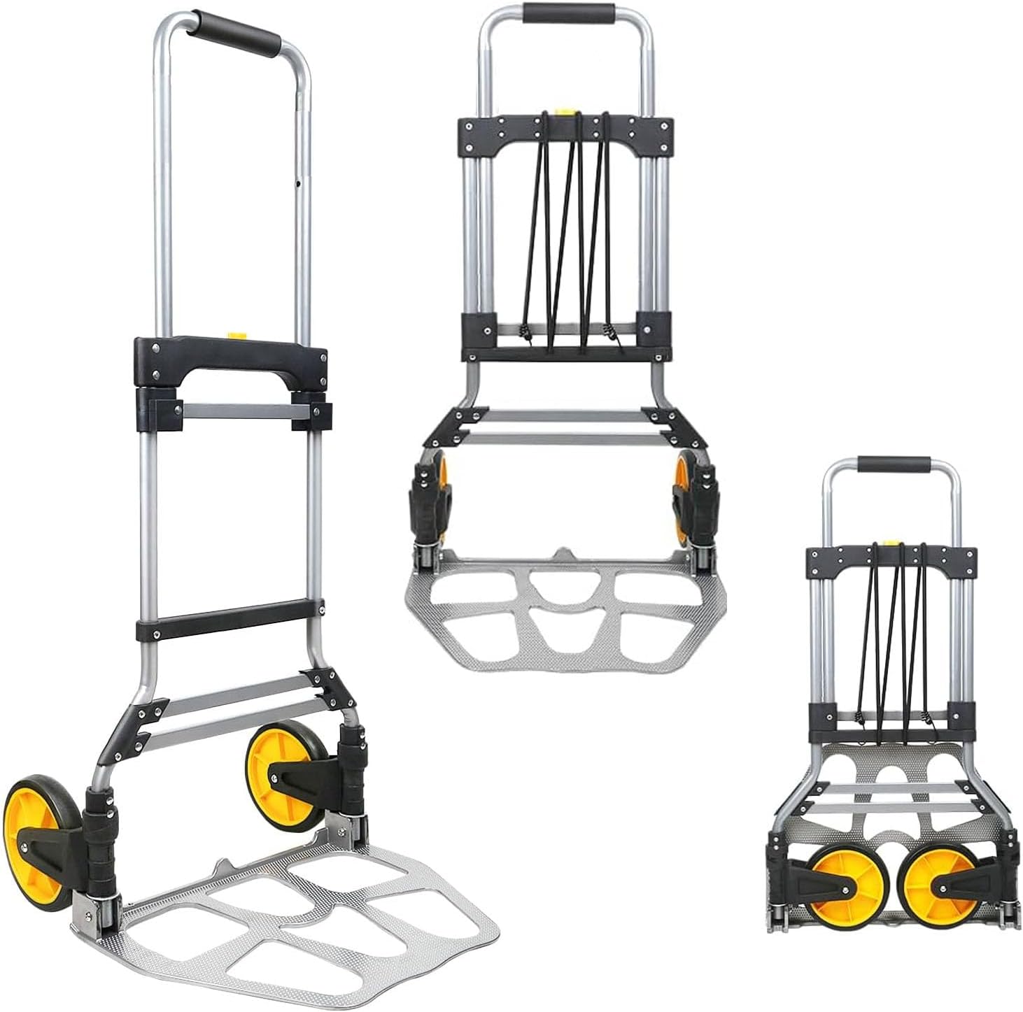 Aluminum Folding Hand Truck and Dolly, 330 Lb Capacity Heavy-Duty ...