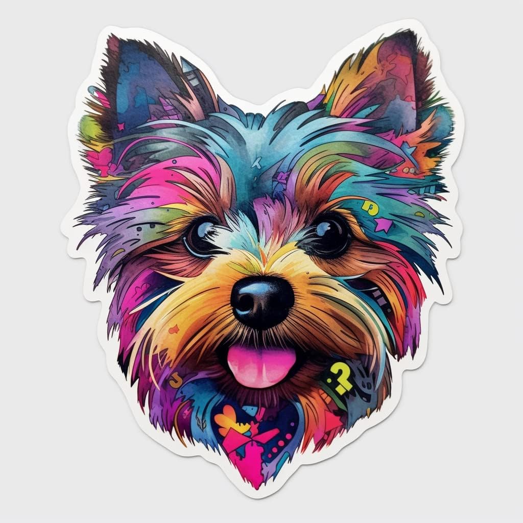 Amazon.com: Yorkshire Terrier Sticker - 3" Laptop Sticker - Waterproof ...